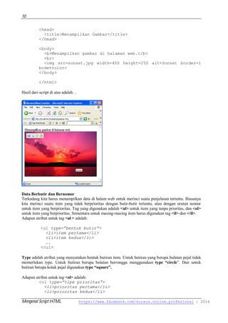 Mengenal script html 2 | PDF