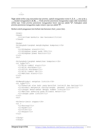 Mengenal script html 2 | PDF