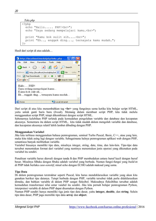 Mengenal script php 3 | PDF