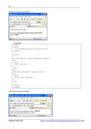 Mengenal script php 3 | PDF