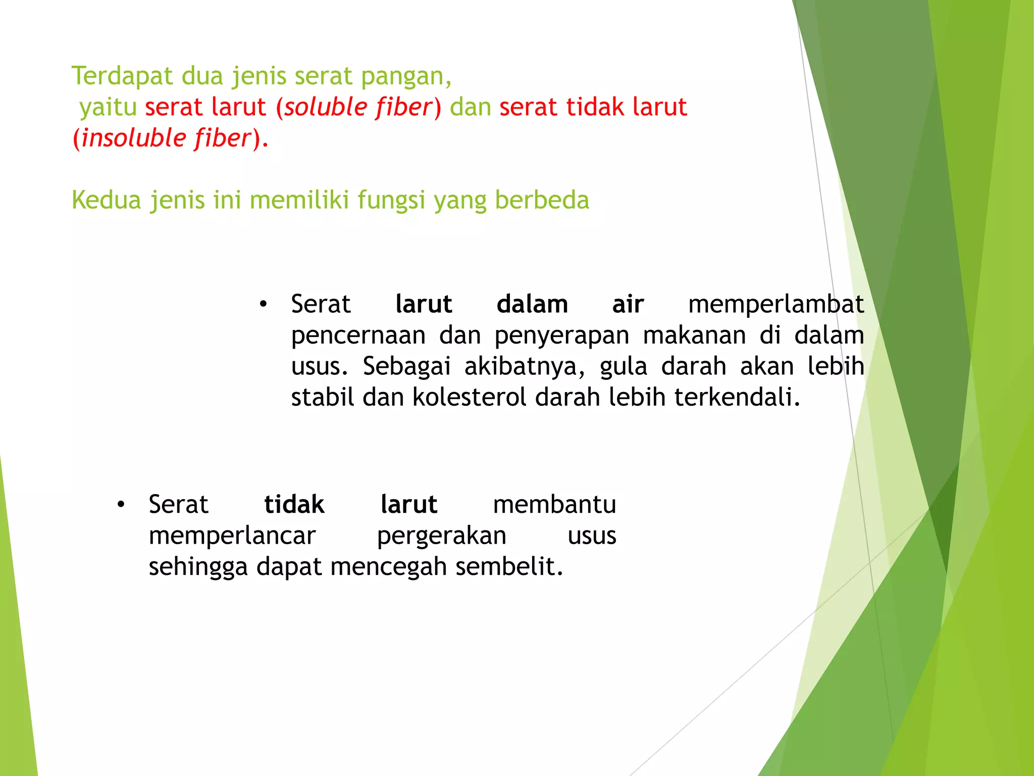 Mengenal serat pangan, apa bedanya dengan serat | PPTX