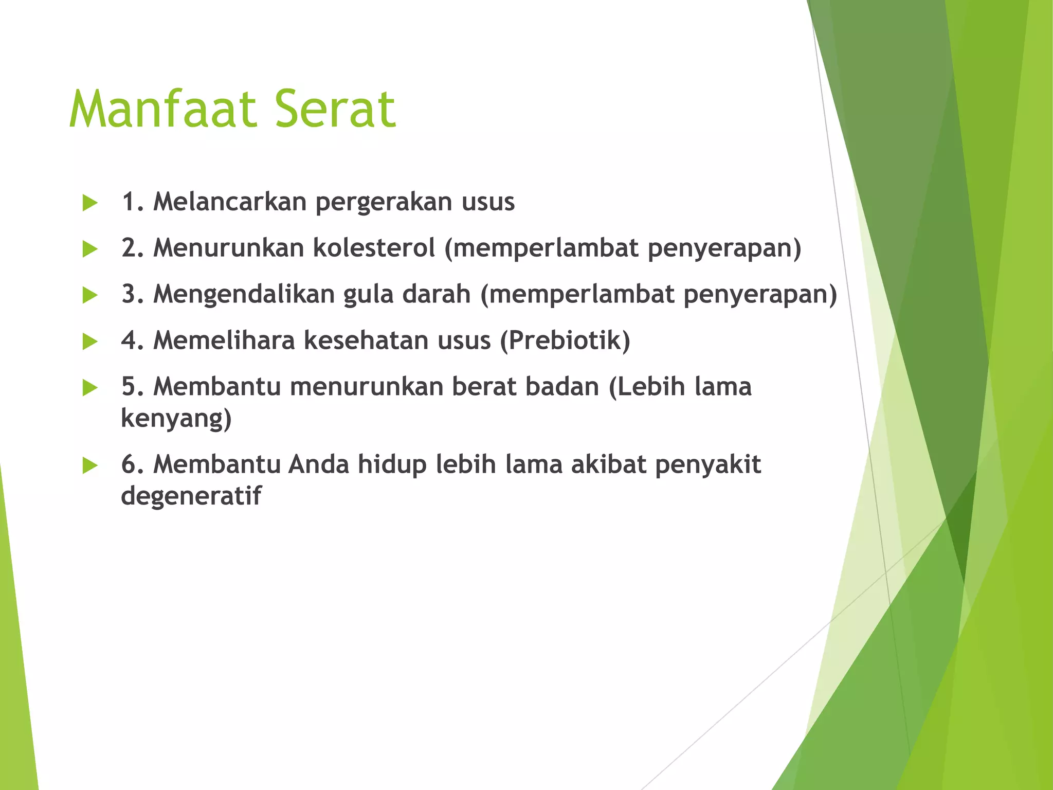 Mengenal serat pangan, apa bedanya dengan serat | PPTX