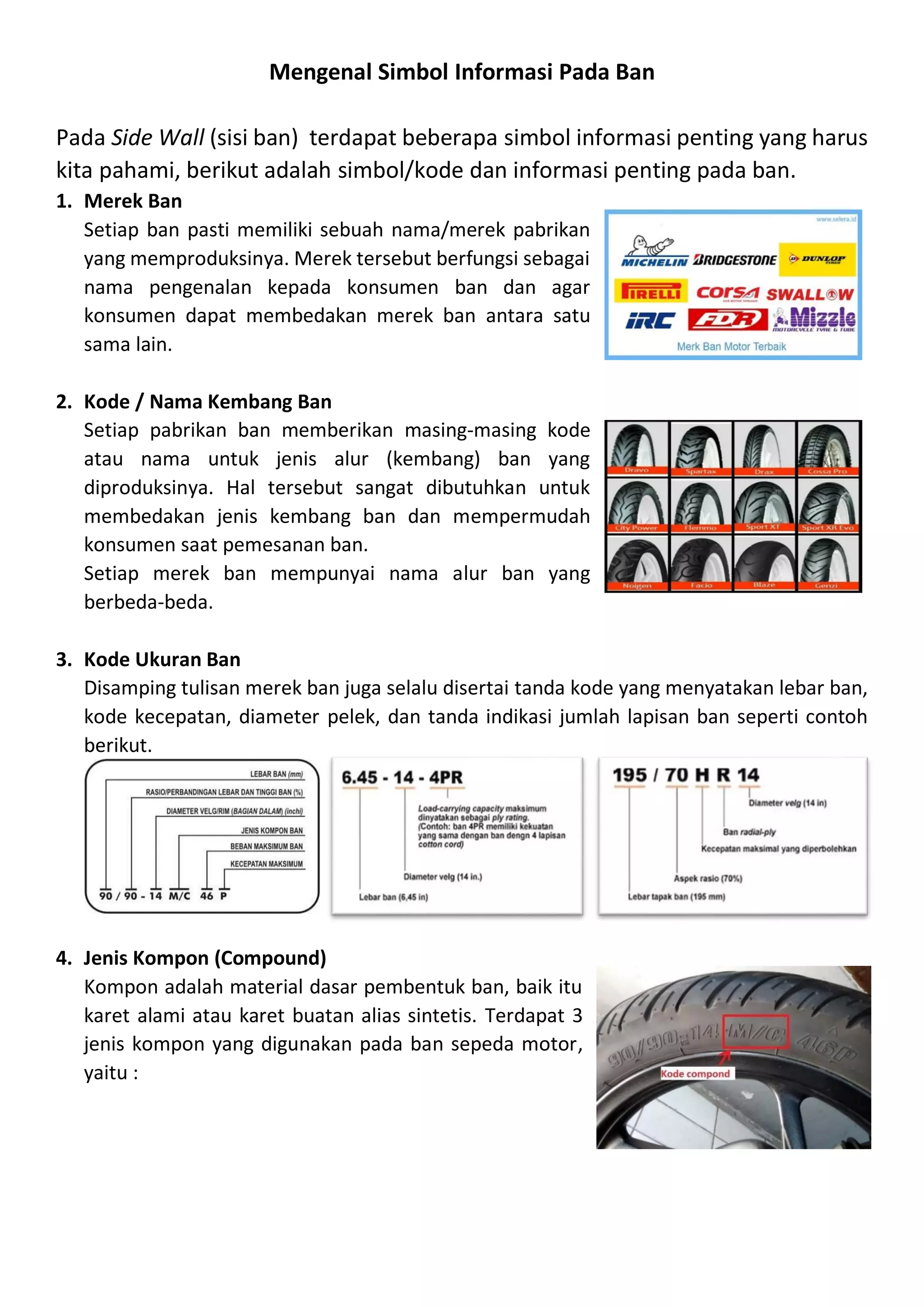 Mengenal simbol informasi pada ban | PDF
