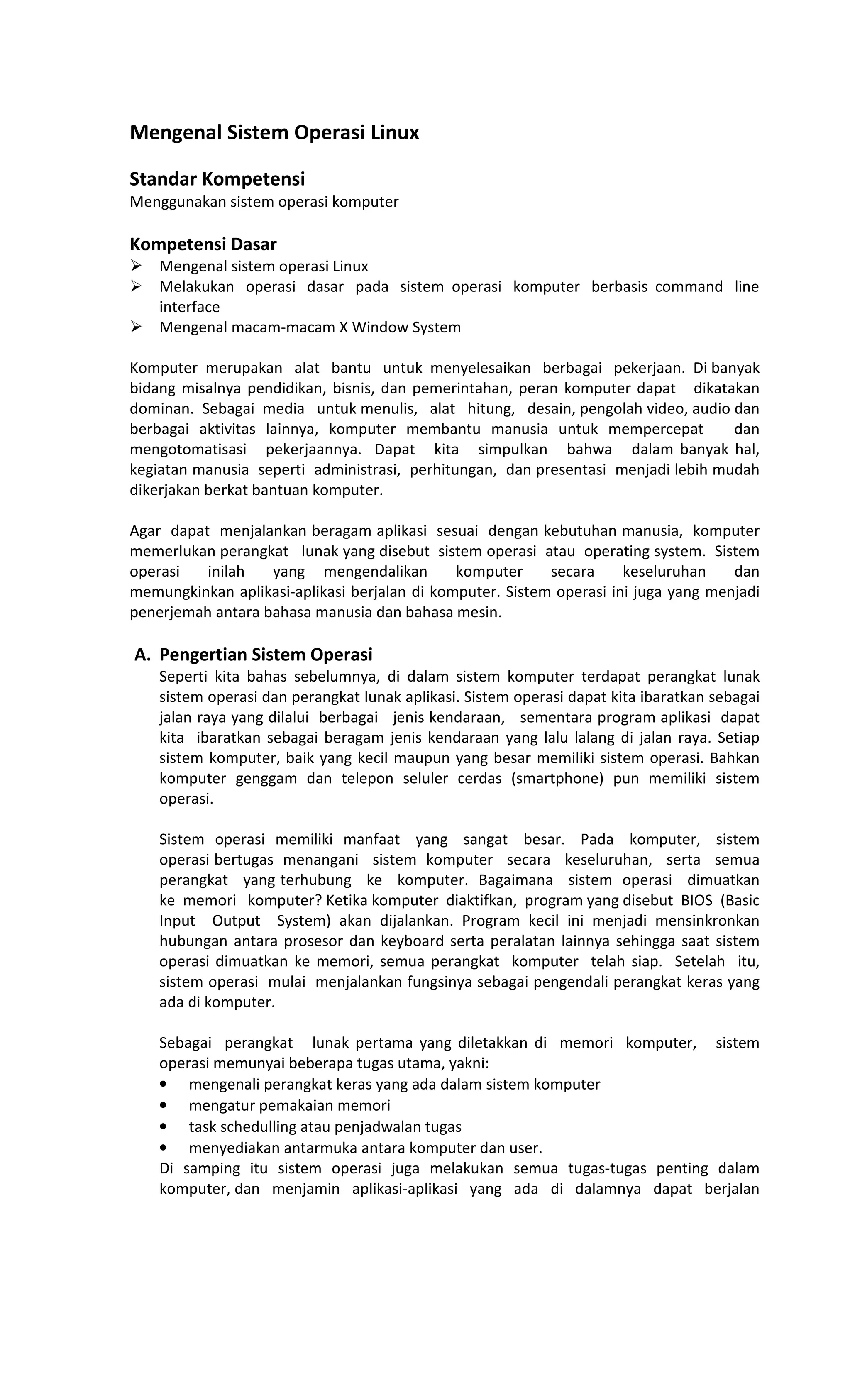 Mengenal sistem operasi linux | PDF