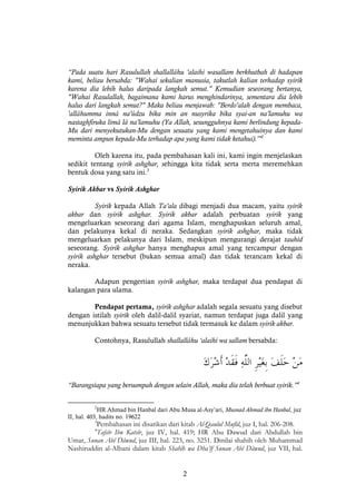 Mengenal syirik kecil dan besar | PDF