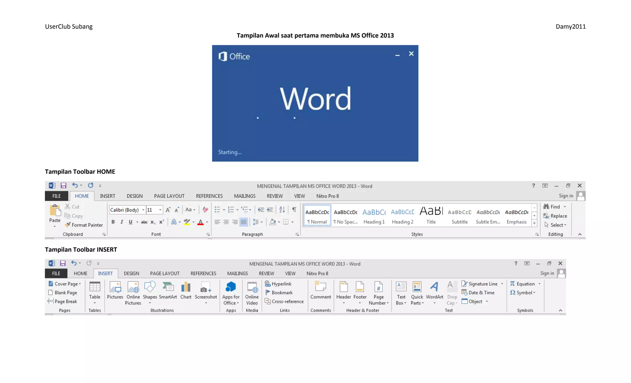 Mengenal tampilan ms office word 2013 | DOCX