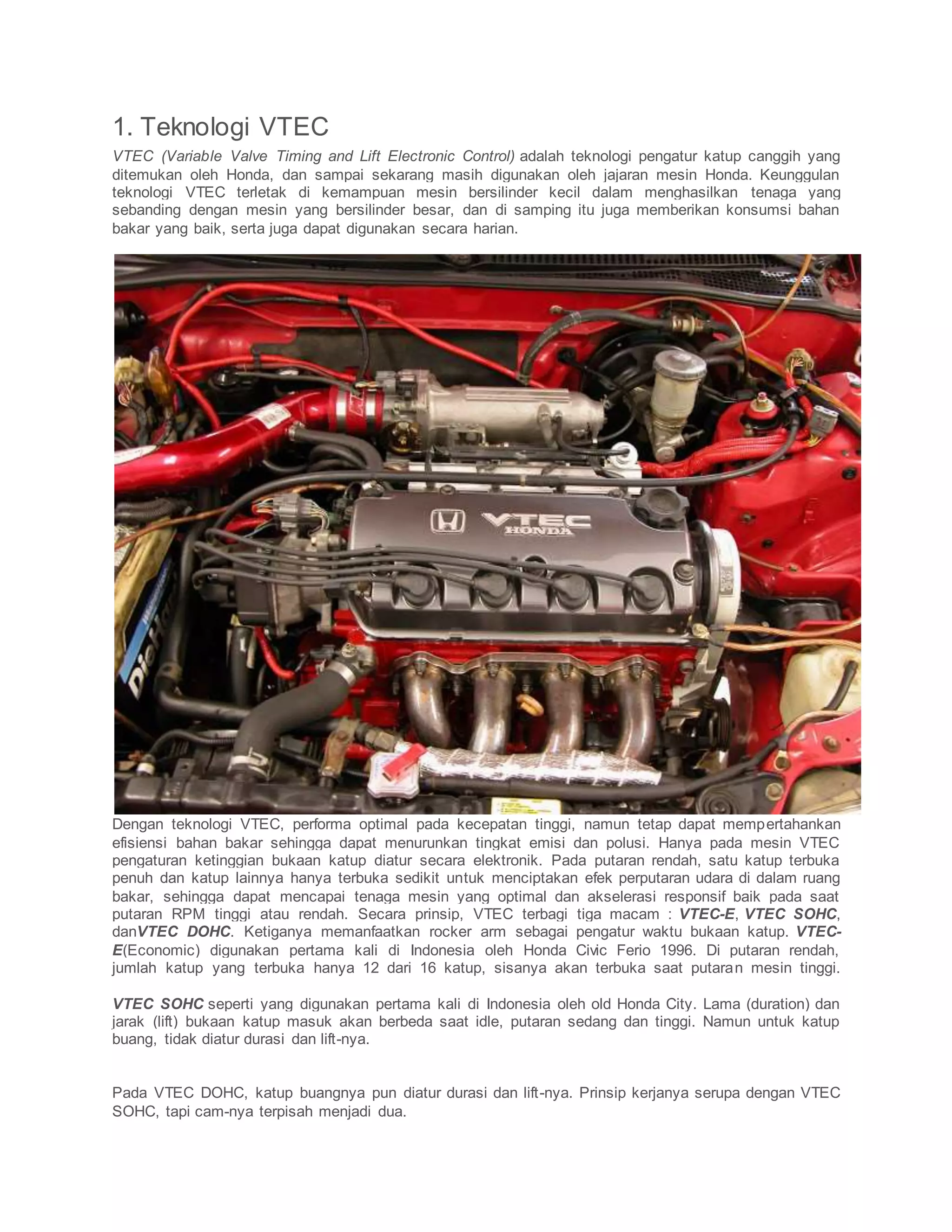 Mengenal teknologi vtec | PDF