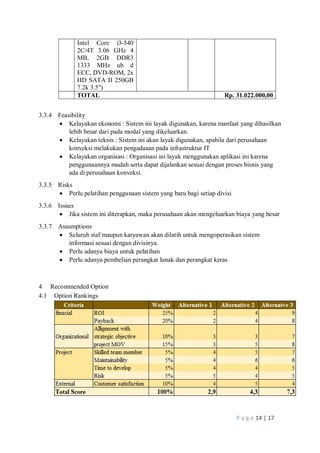 Mengevaluasi kasus bisnis contoh laporan business case | PDF