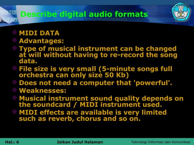 Menggabungkan audio ke dalam sajian multimedia1 | PPT | Digital Audio | Computer Software and ...