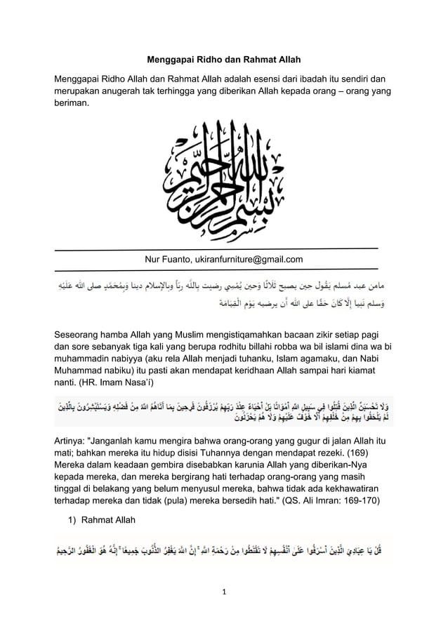 Menggapai ridho dan rahmat allah | PDF
