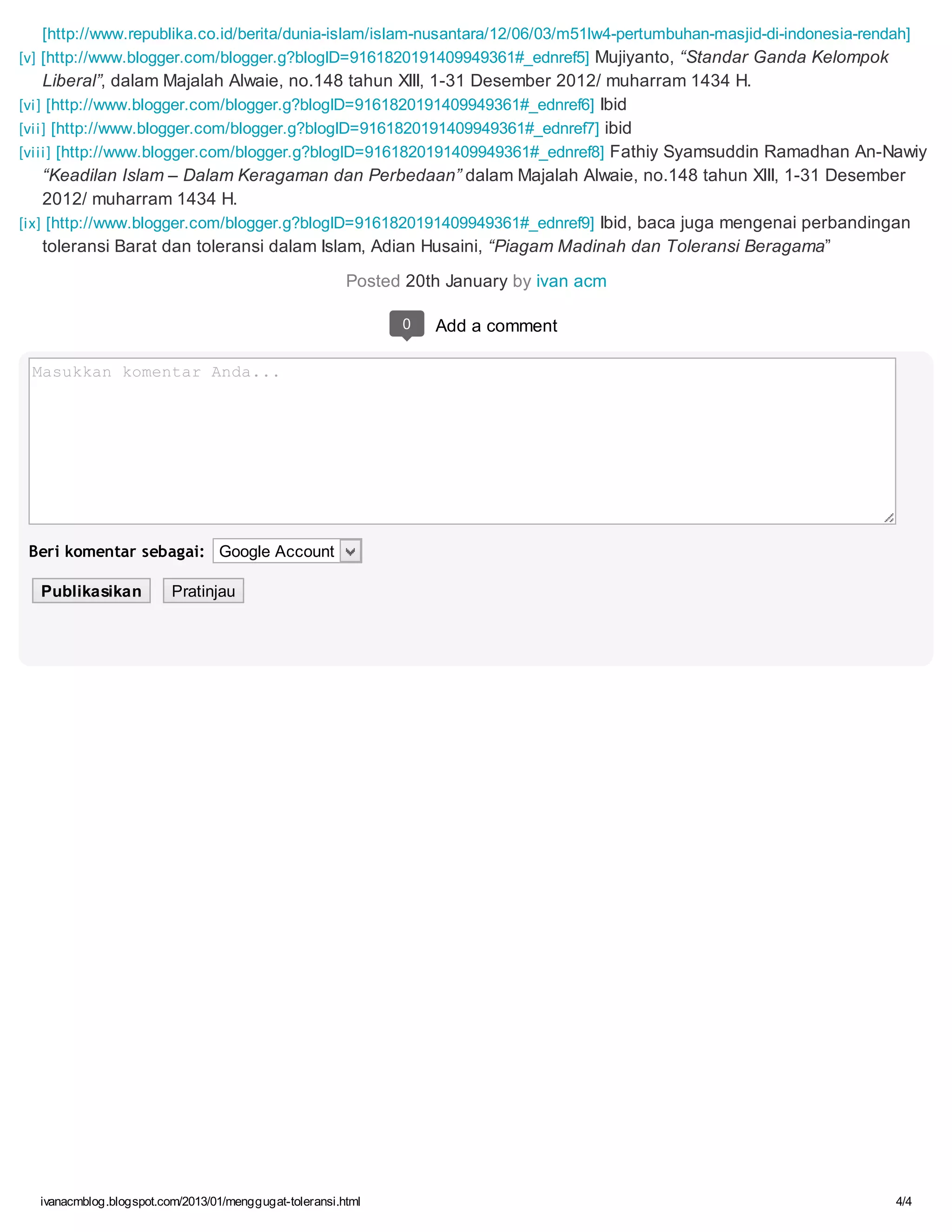 Menggugat Toleransi | PDF