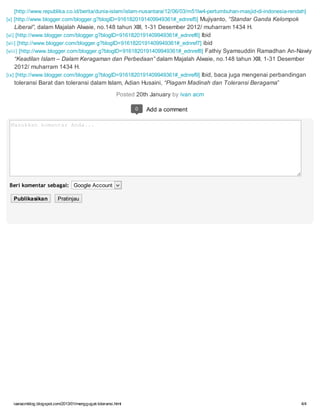 Menggugat Toleransi | PDF