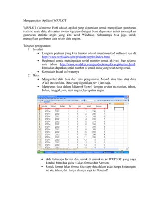 Menggunakan aplikasi wrplot | DOC