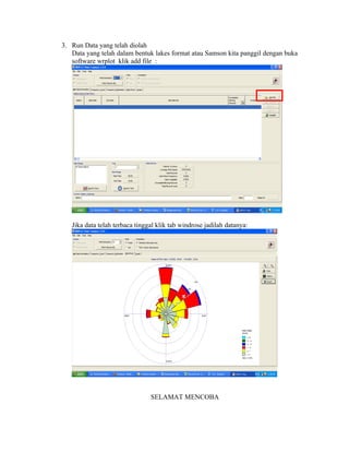 Menggunakan aplikasi wrplot | DOC