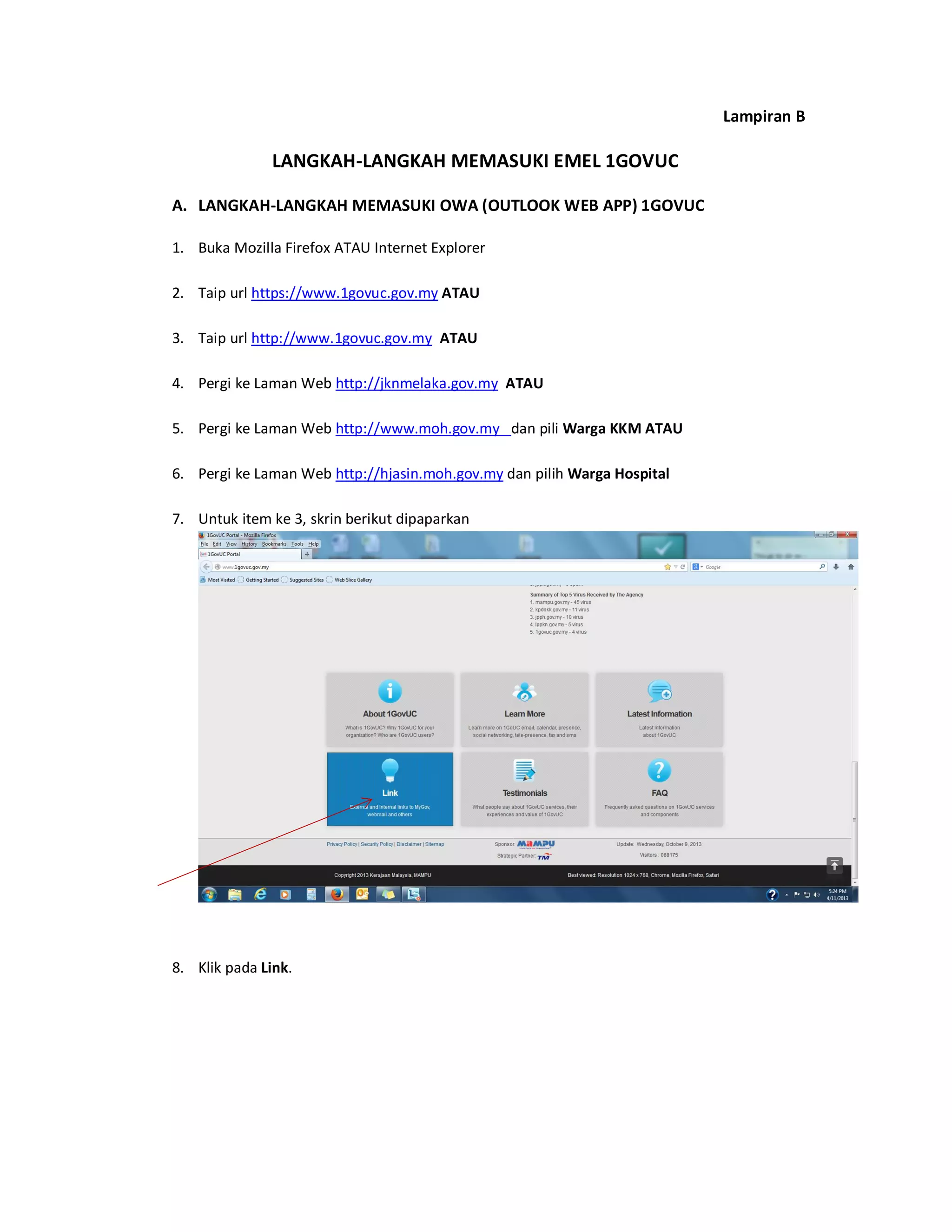 Menggunakan emel 1 govuc | PDF