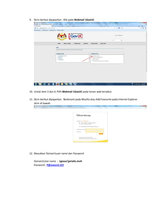 Menggunakan emel 1 govuc | PDF