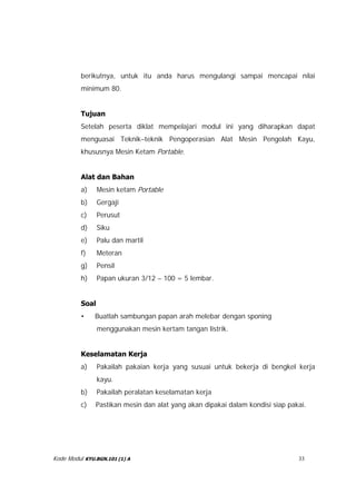 Menggunakan peralatan mesin tangan listrik | PDF
