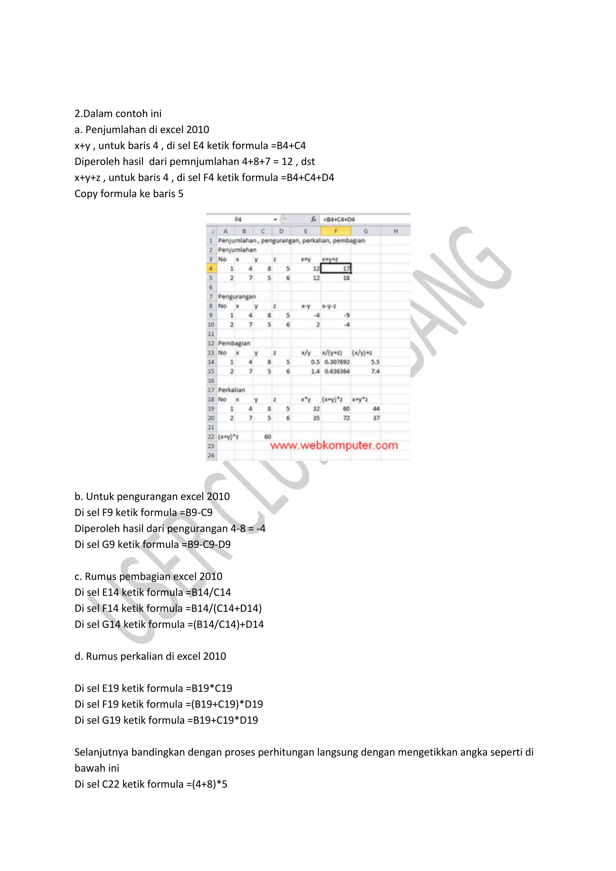 Menggunakan rumus logaritma di excel 2010 | PDF