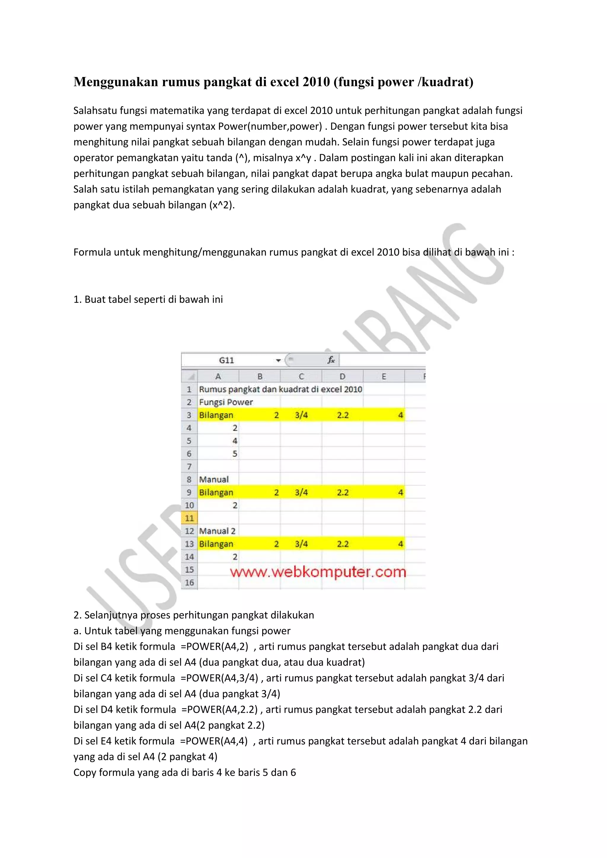 Menggunakan rumus logaritma di excel 2010 | PDF