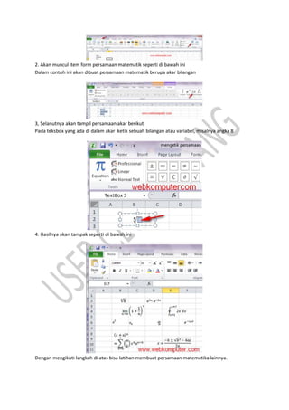 Menggunakan rumus logaritma di excel 2010 | PDF
