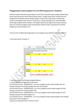 Menggunakan rumus logaritma di excel 2010 | PDF