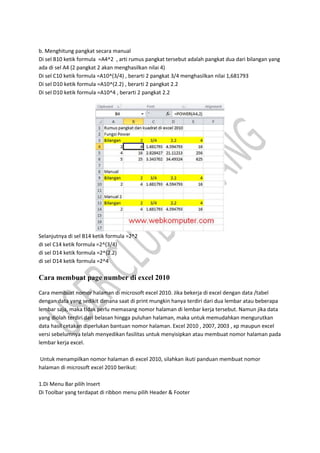 Menggunakan rumus logaritma di excel 2010 | PDF