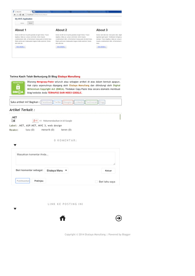Menggunakan Twitter Bootstrap dengan ASP.NET C# MVC 3 Web Application | PDF