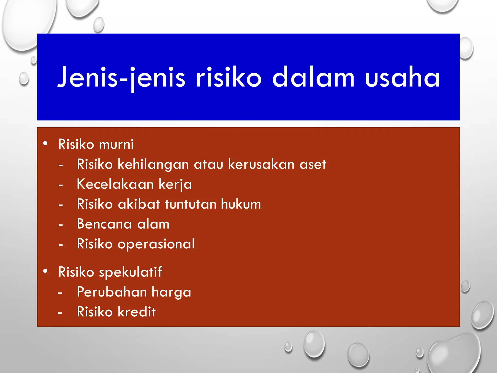 Macam-macam risiko usaha dan kiat menghadapinya | PPT