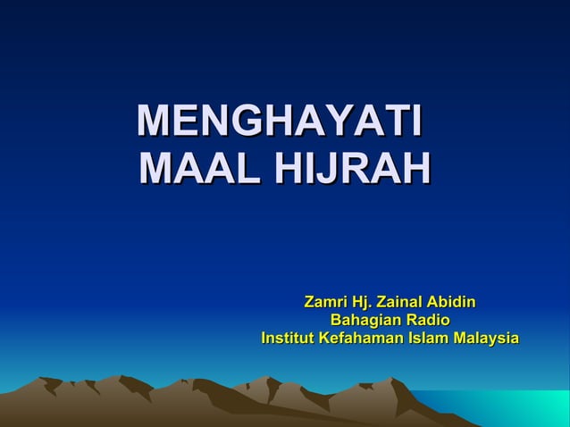 Menghayati Maal Hijrah | PPT
