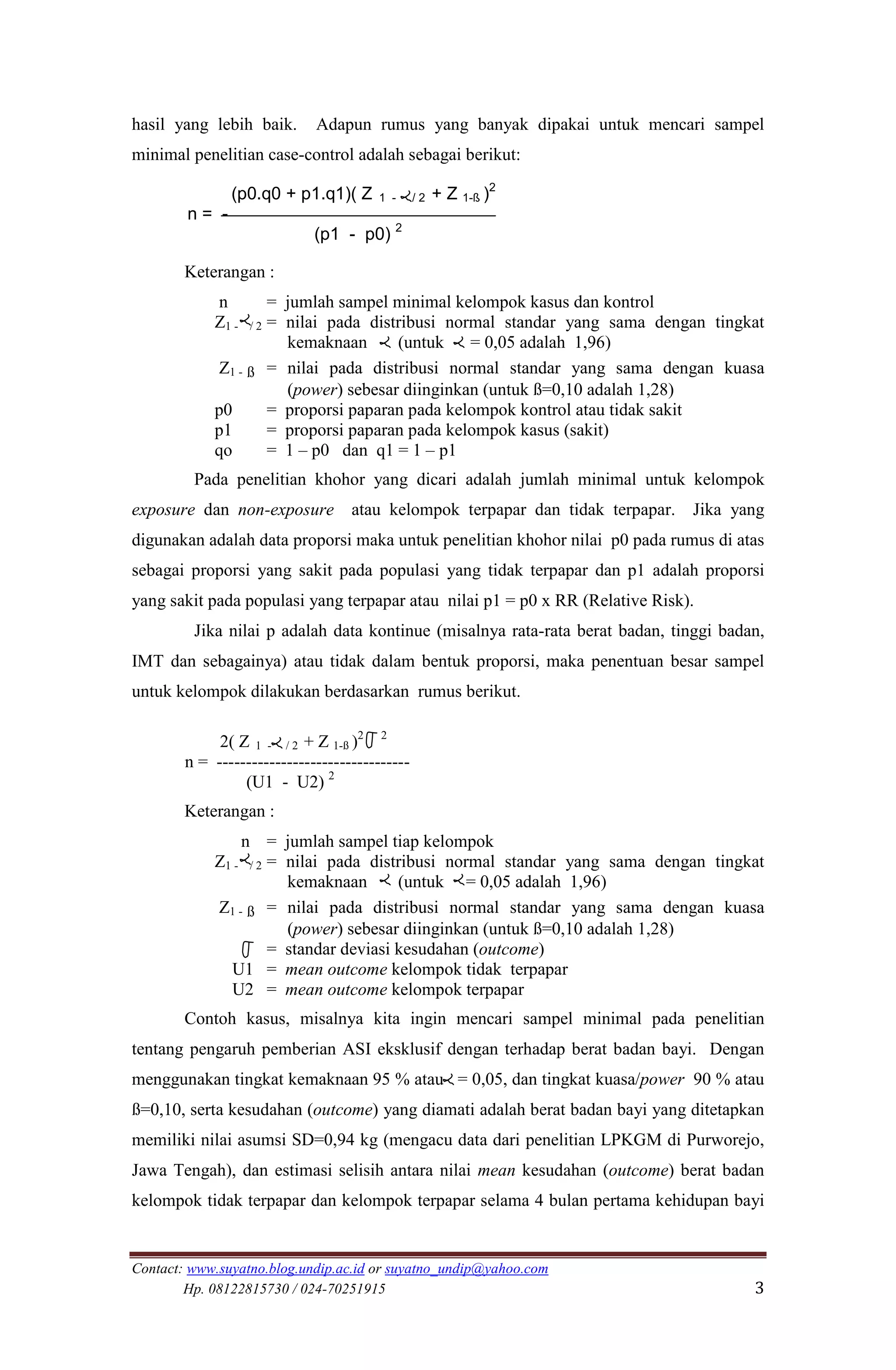 Menghitung besar-sampel-penelitian | PDF