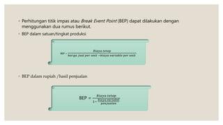 Menghitung BEP usaha makanan Daerah.pptx
