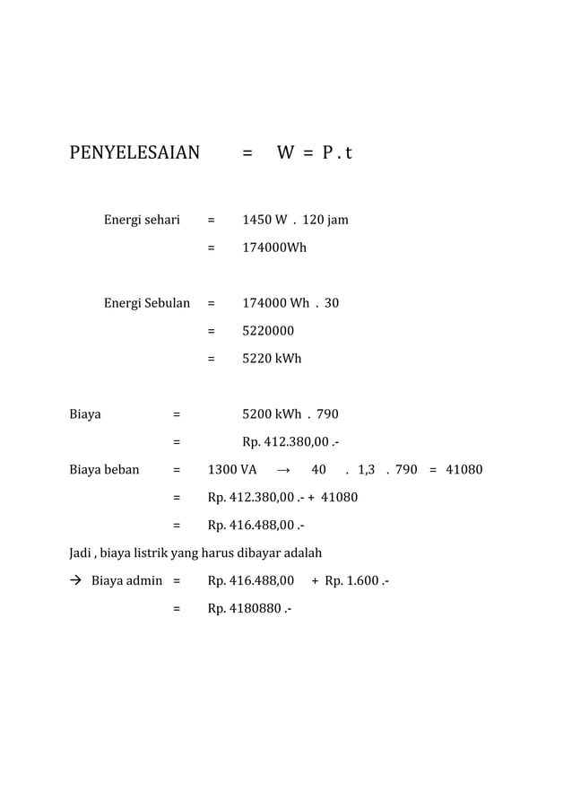 Menghitung biaya listrik | PDF