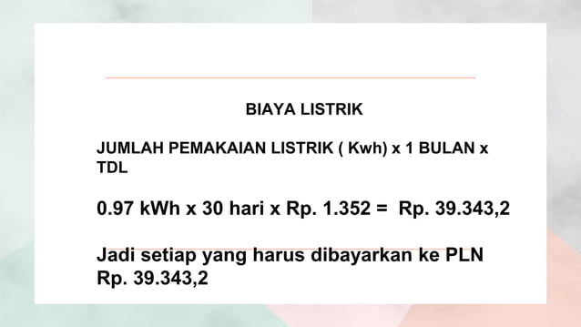 materi kelas 6 " Simulasi Menghitung biaya penggunaan listrik" | PPT