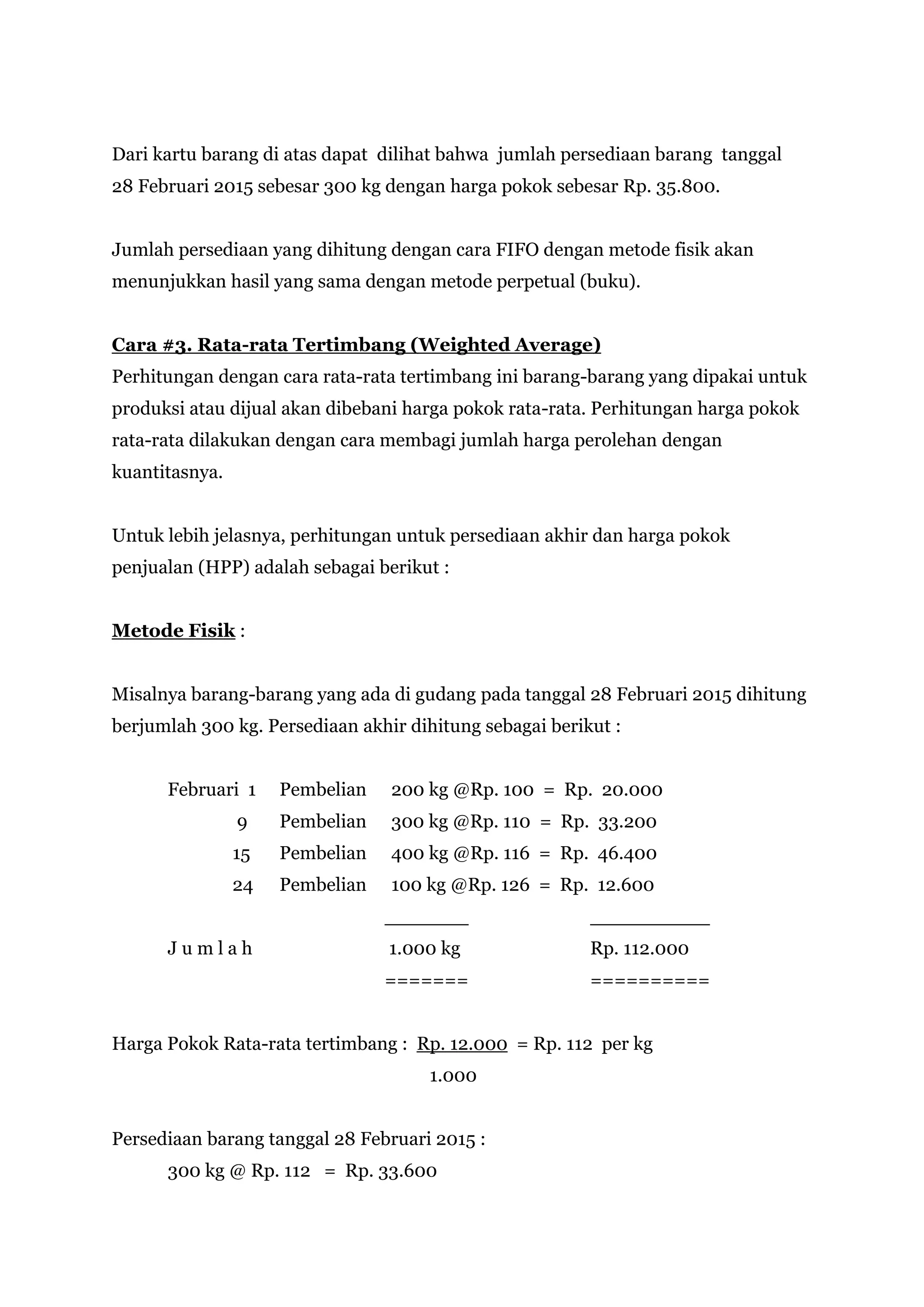 Menghitung harga pokok penjualan (hpp) | PDF