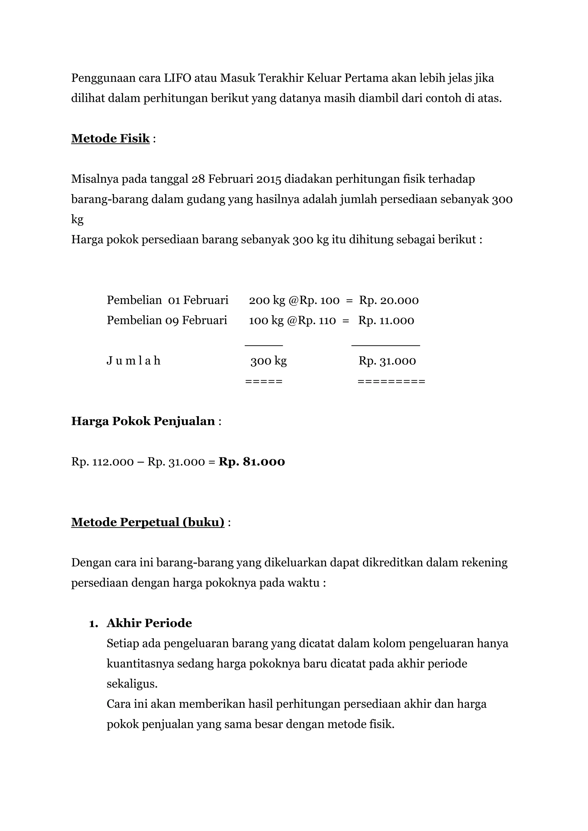 Menghitung harga pokok penjualan (hpp) | PDF