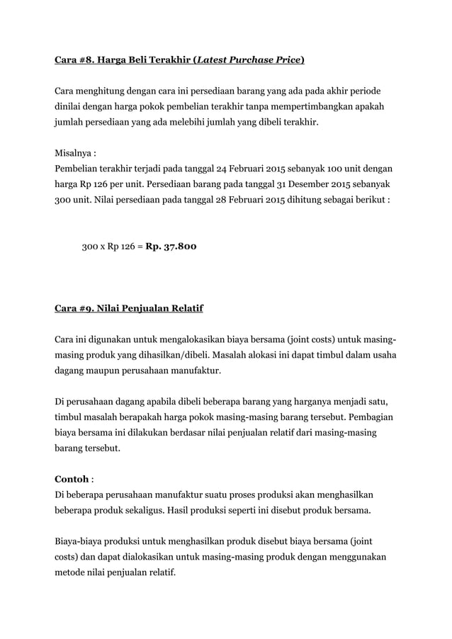 Menghitung harga pokok penjualan (hpp) | PDF