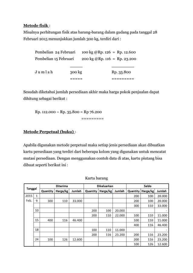 Menghitung harga pokok penjualan (hpp) | PDF