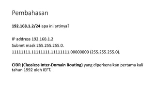 Menghitung ip, subneting, network id, | PPTX