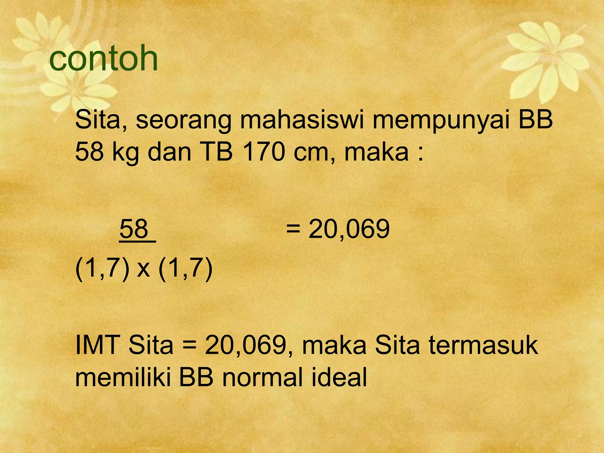 Menghitung kebutuhan gizi | PDF