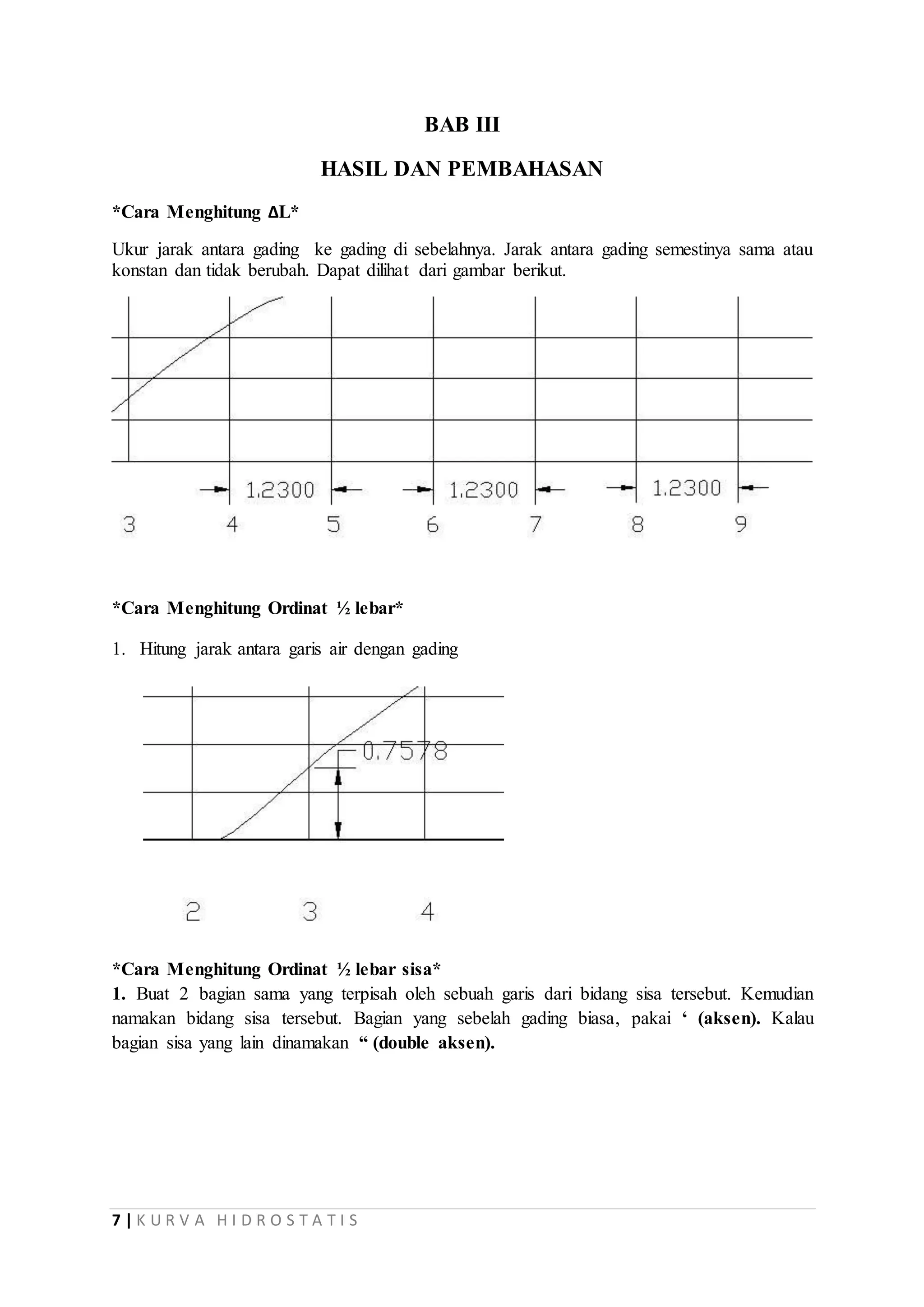 Menghitung kurva hidrostatis | DOCX