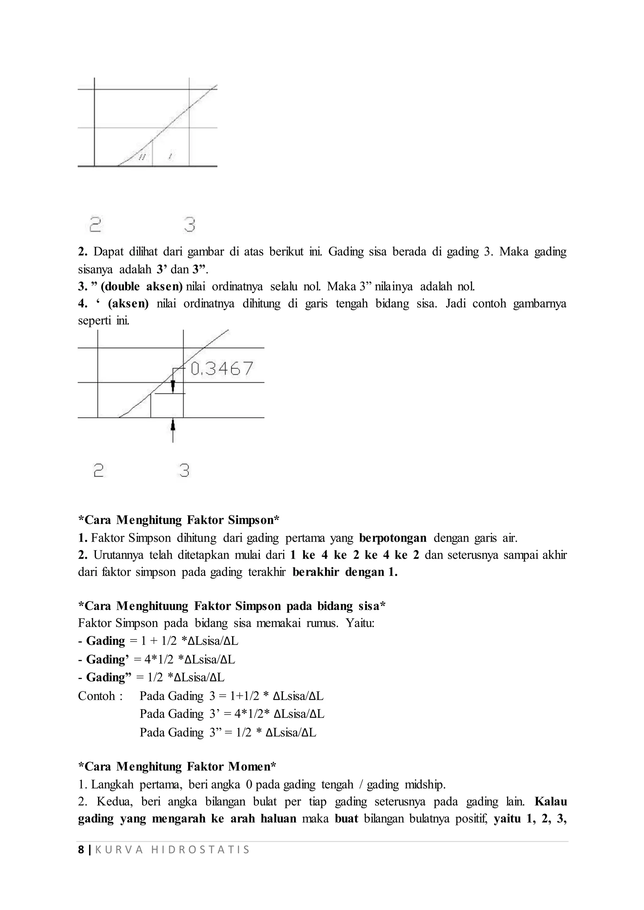 Menghitung kurva hidrostatis | DOCX