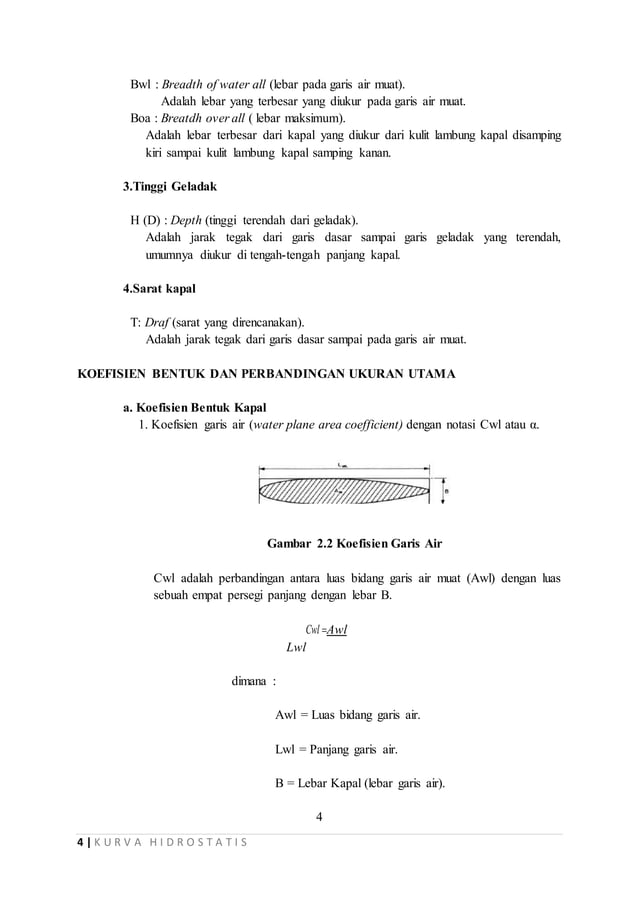 Menghitung kurva hidrostatis | DOCX