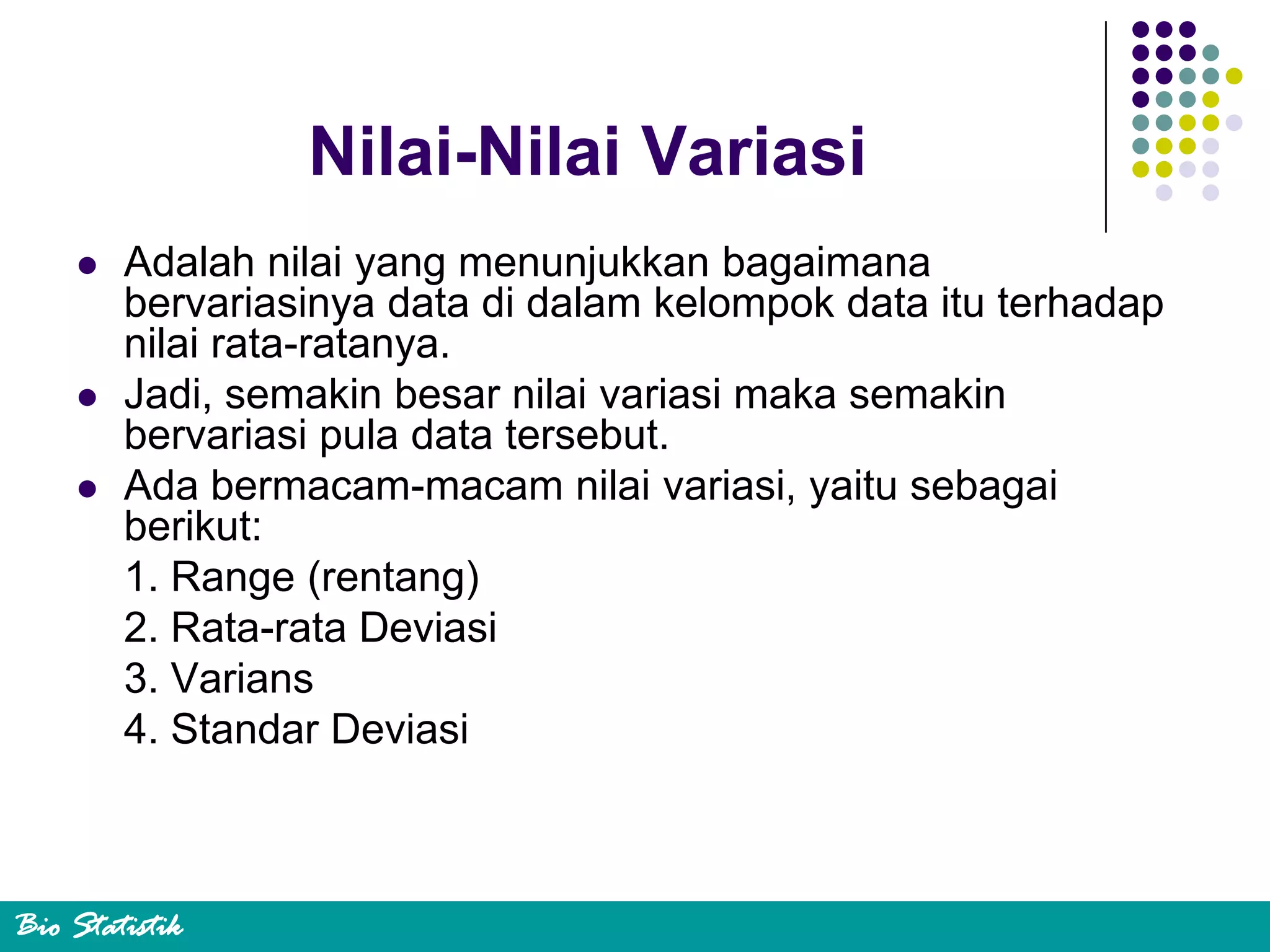 Menghitung nilai rata rata suatu distribusi data | PDF