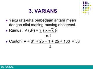 Menghitung nilai rata rata suatu distribusi data | PDF