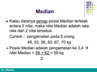Menghitung nilai rata rata suatu distribusi data | PDF