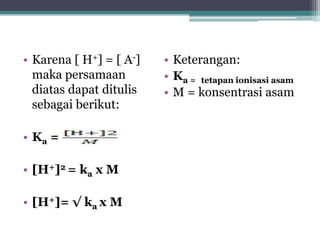 Menghitung p h asam dan basa | PPTX
