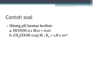 Menghitung p h asam dan basa | PPTX