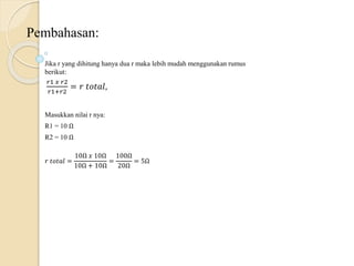 Menghitung Resistor Paralel | PPTX