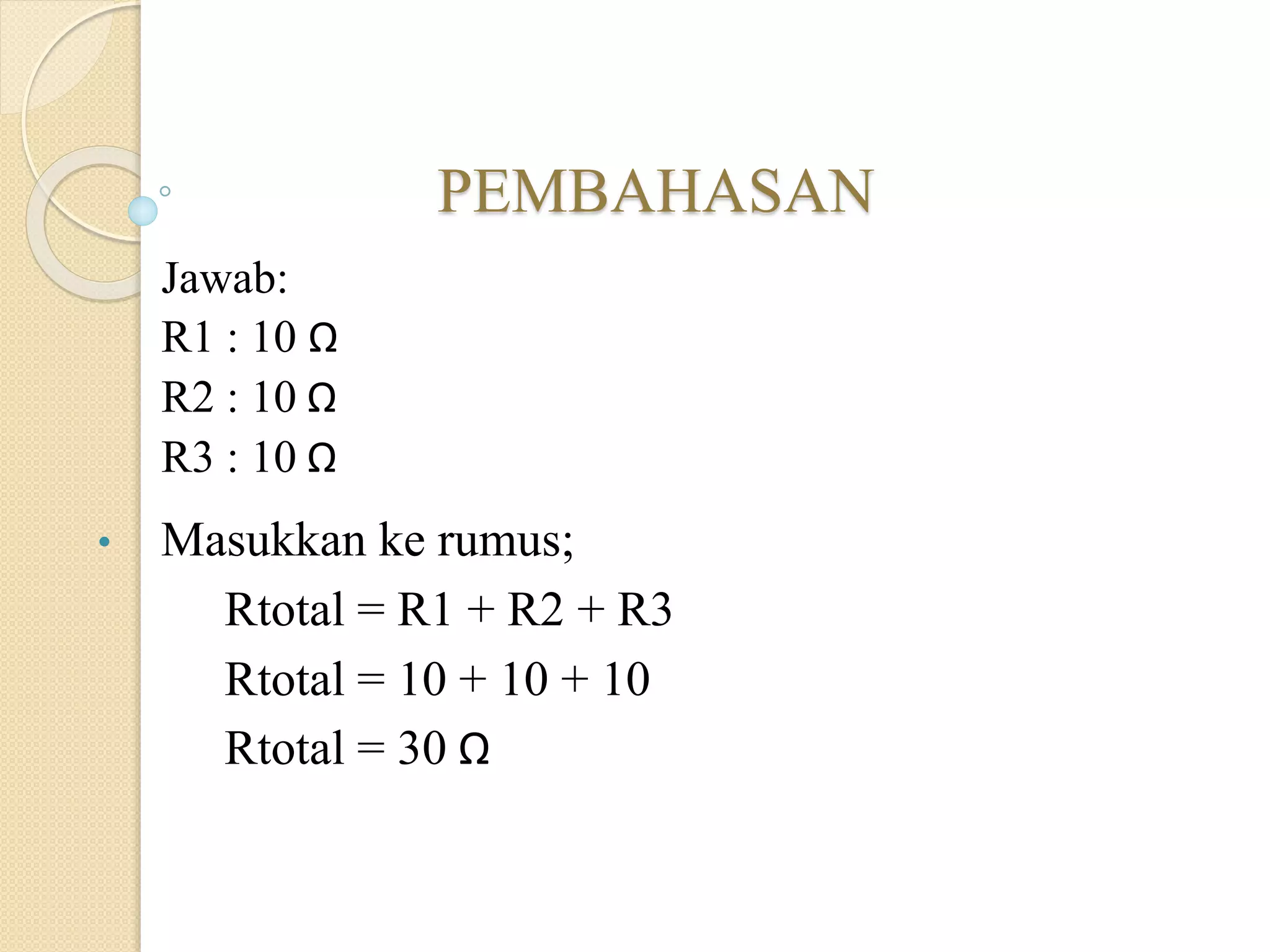 Menghitung resistor seri | PPTX