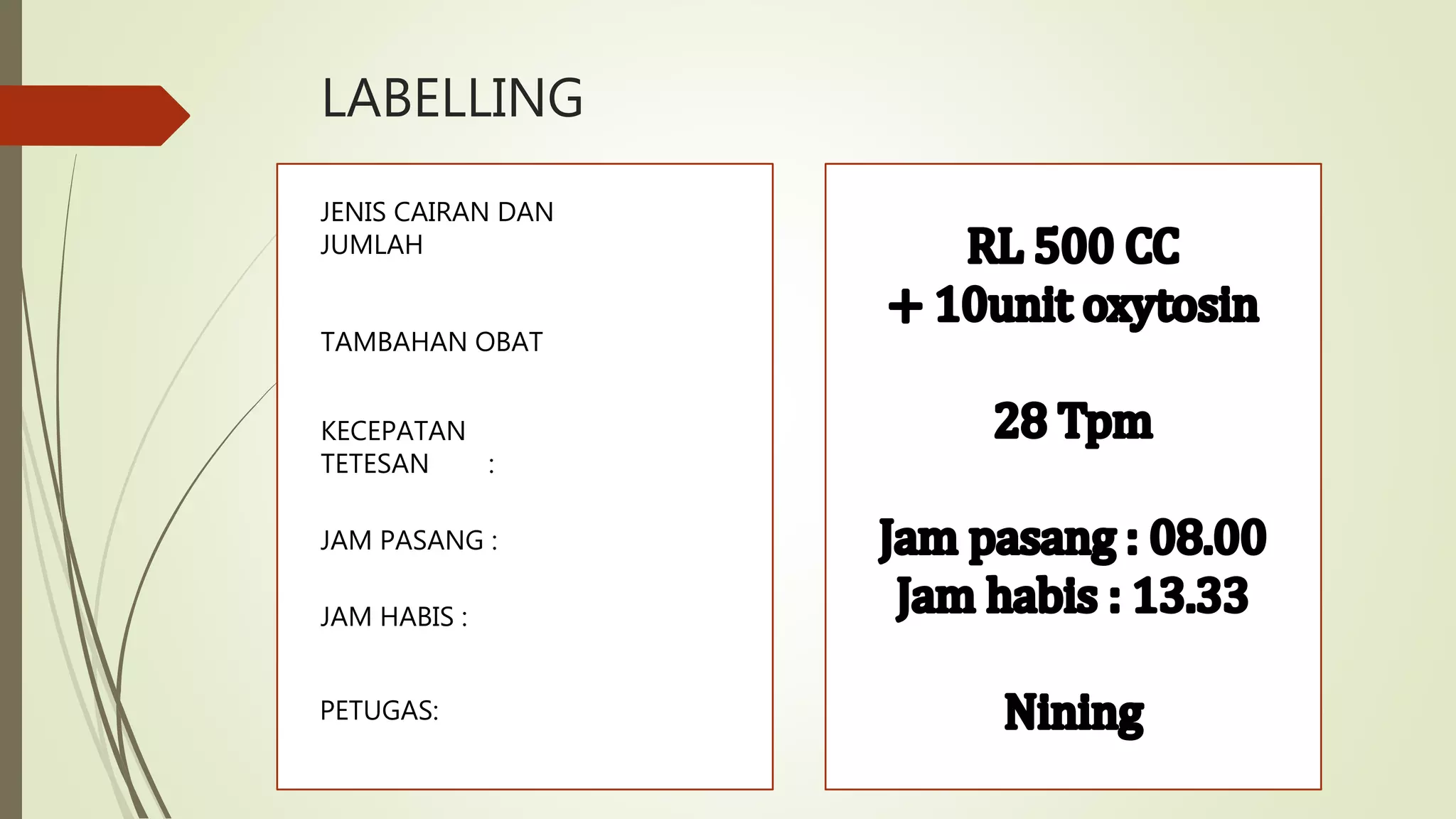 Menghitung tetesan infus ala nining | PPTX